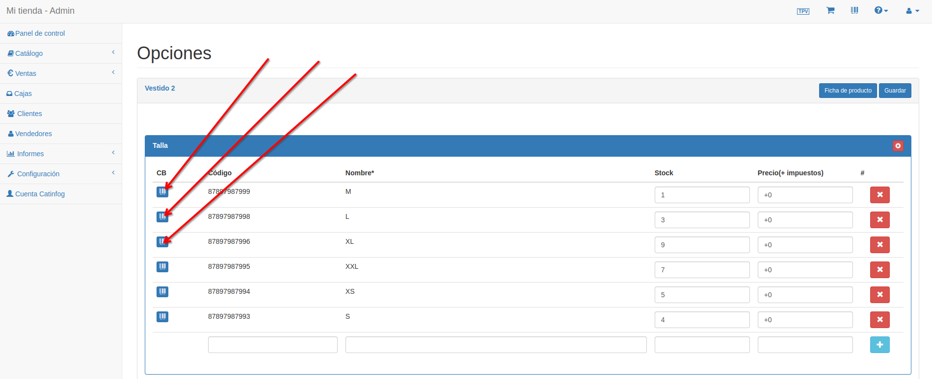 ¿Cómo creo códigos de barras de variantes de productos (tallas o ...