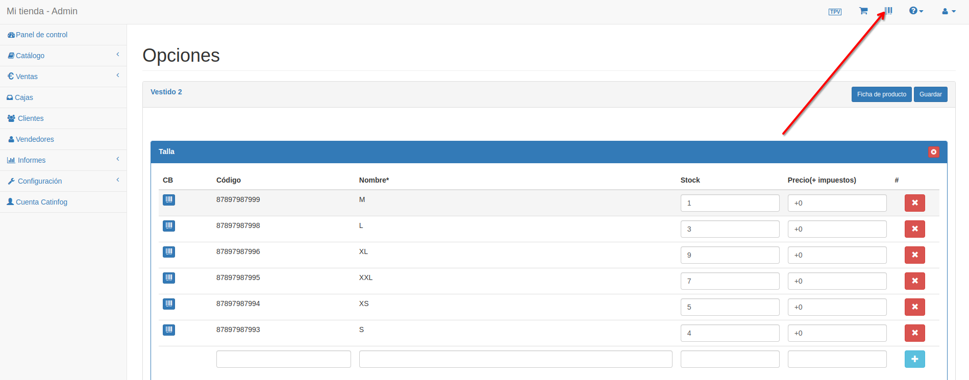¿Cómo creo códigos de barras de variantes de productos (tallas o ...